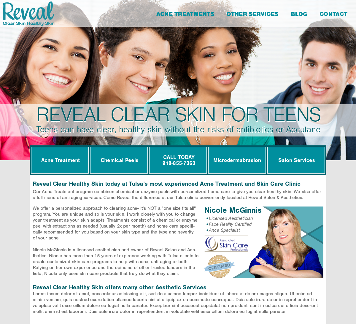 Reveal Clear Skin Reveals New Website Design - Skynet Solutions