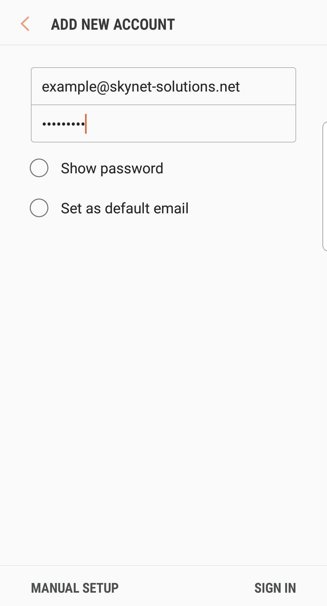 Android Email Setup Instructions for Skynet Solutions