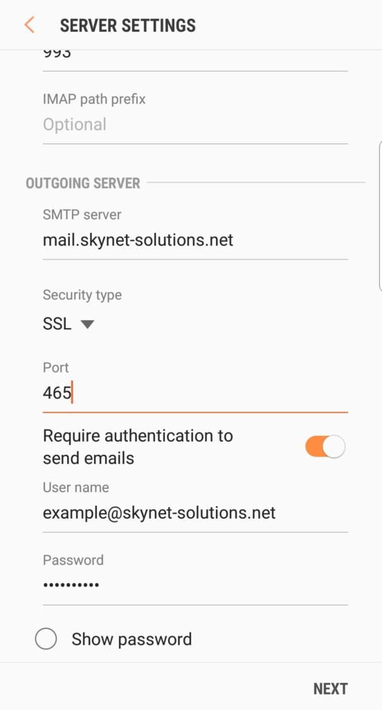 Android Email Setup Instructions for Skynet Solutions